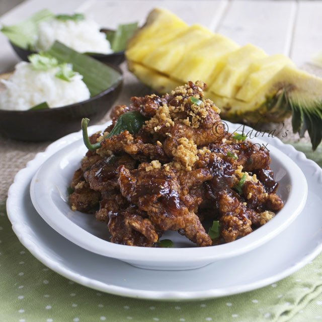 Adora's Box: CRISPY ADOBO WITH CHINESE MUSHROOMS AND CHIVES