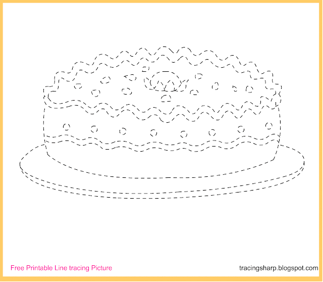 Free Tracing Line Printable: Cake Tracing Picture