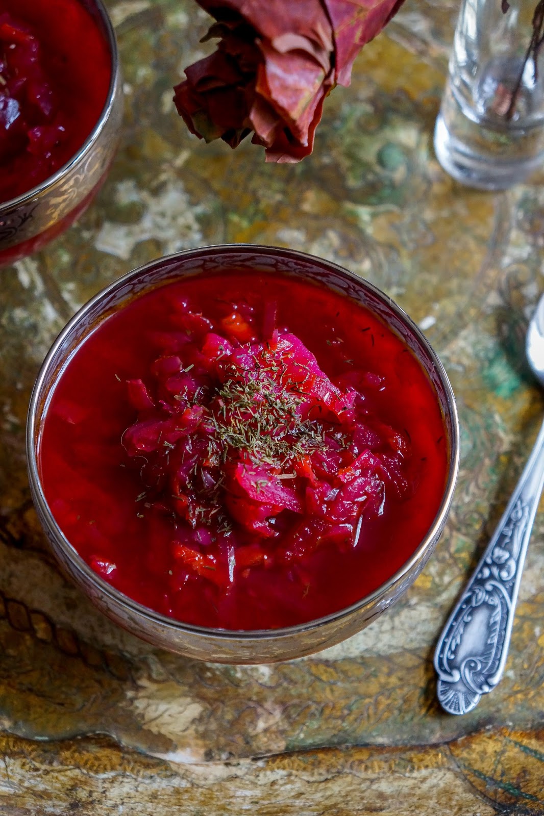 Roasted beet borscht