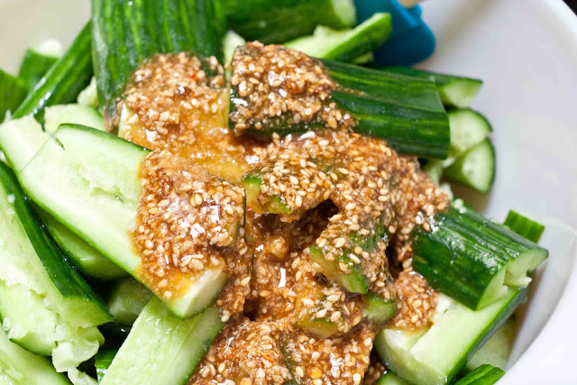 FOODjimoto: Japanese-Style Cucumbers with Sesame Seeds