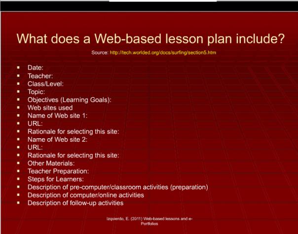 Learning more about ICT: WEEK 11: Web-based lessons and e-portfolios