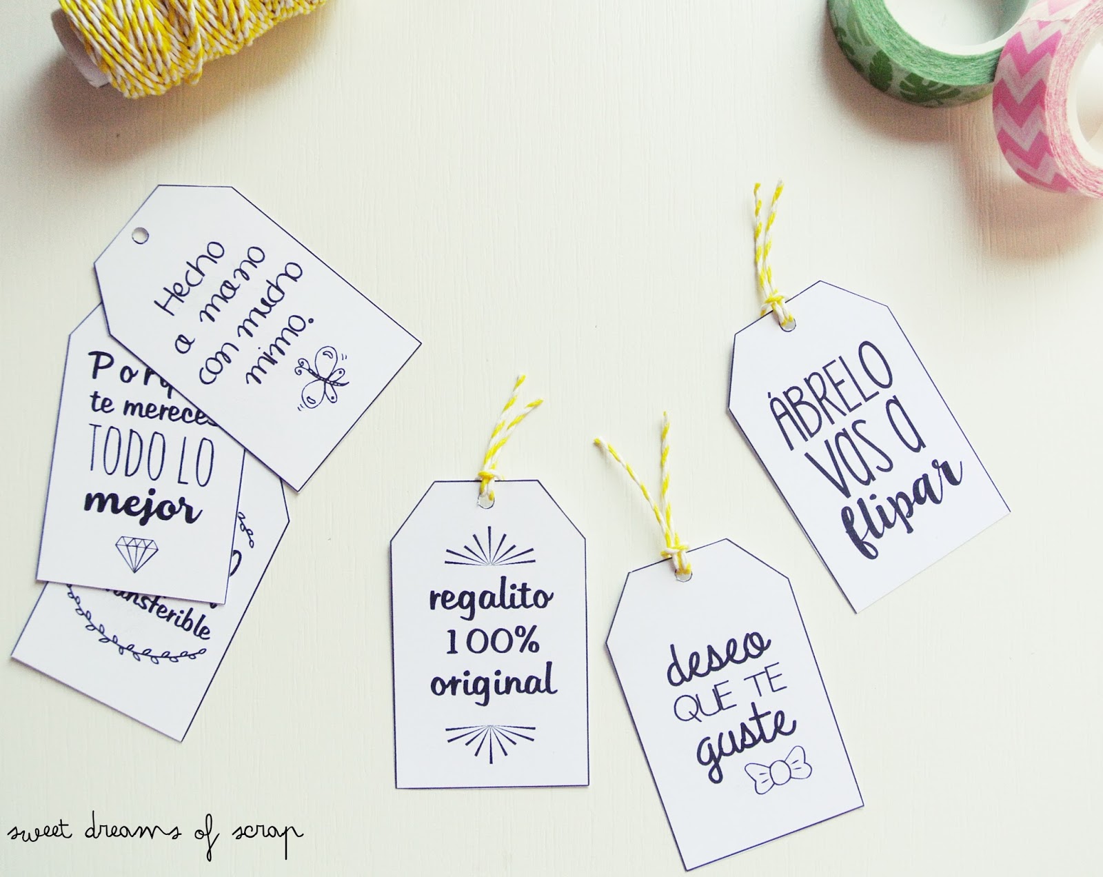 Etiquetas descargables para tus regalos. - Sweet dreams of scrap