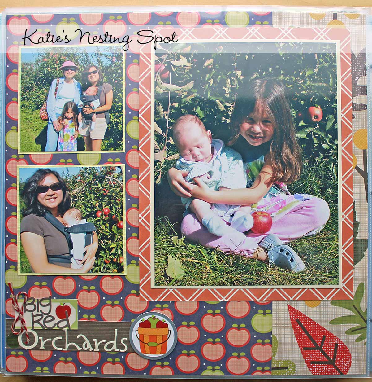 Katie's Nesting Spot: Baby Boy Scrapbook Pages: 1st Time Apple Picking