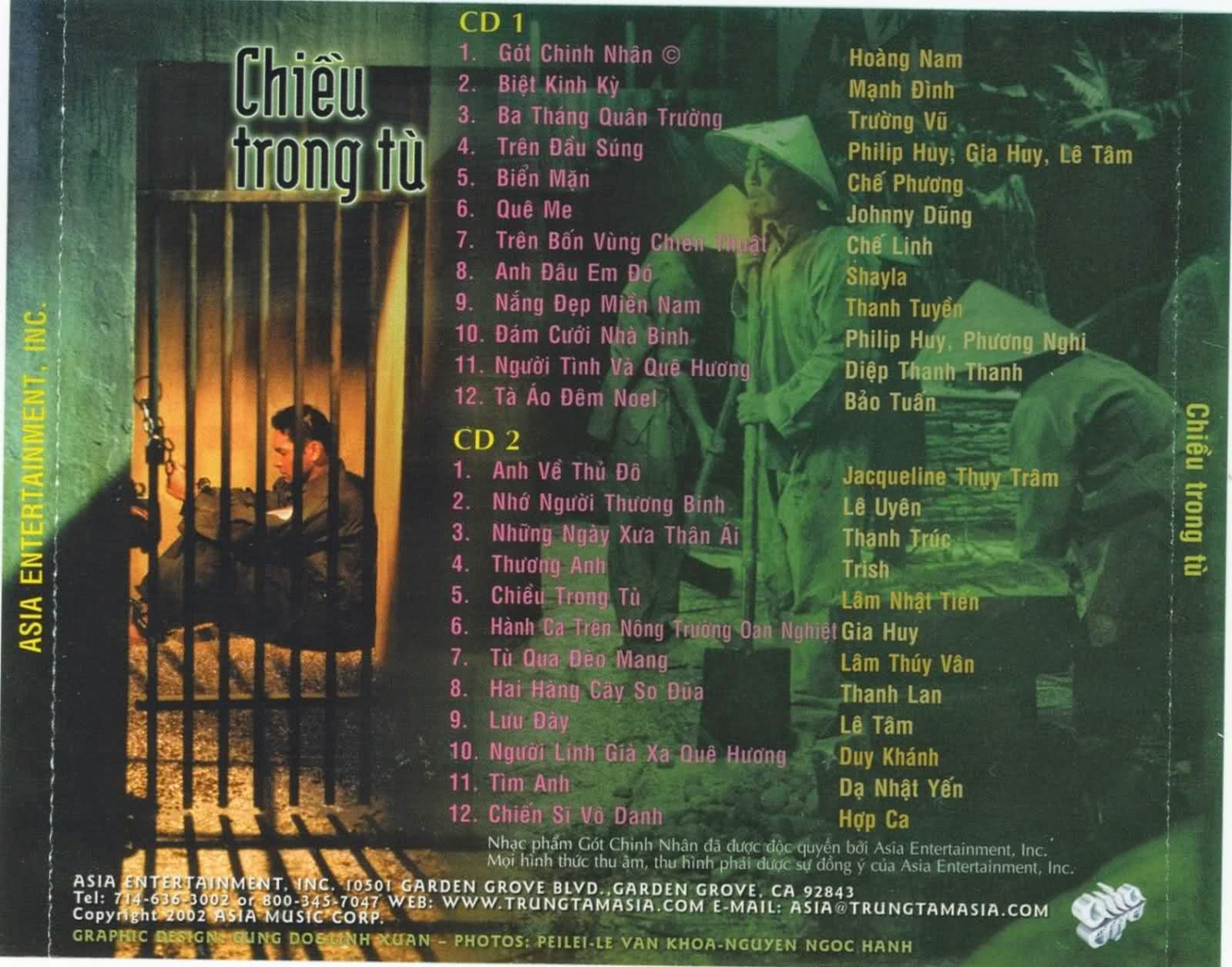 Asia CD 167 - VA - Chiều Trong Tù (02 CDs) (2002) ~ Cover Nhạc Việt