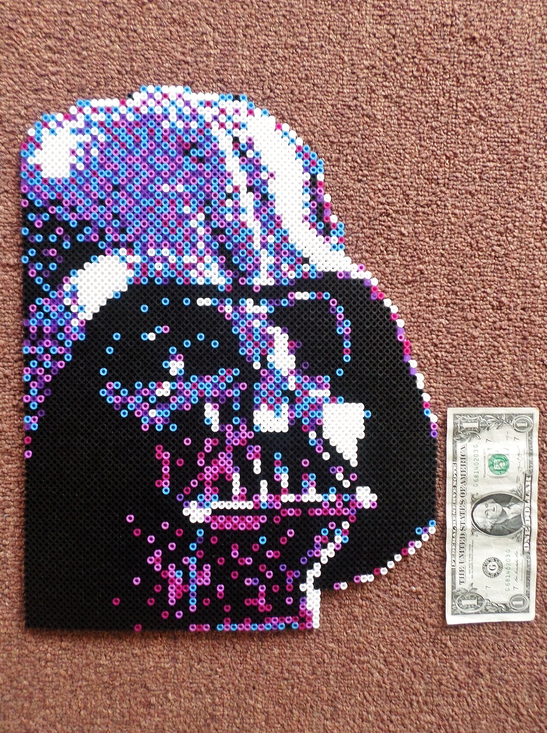 Long Black Fingers : Darth Vader Perler Mosaic
