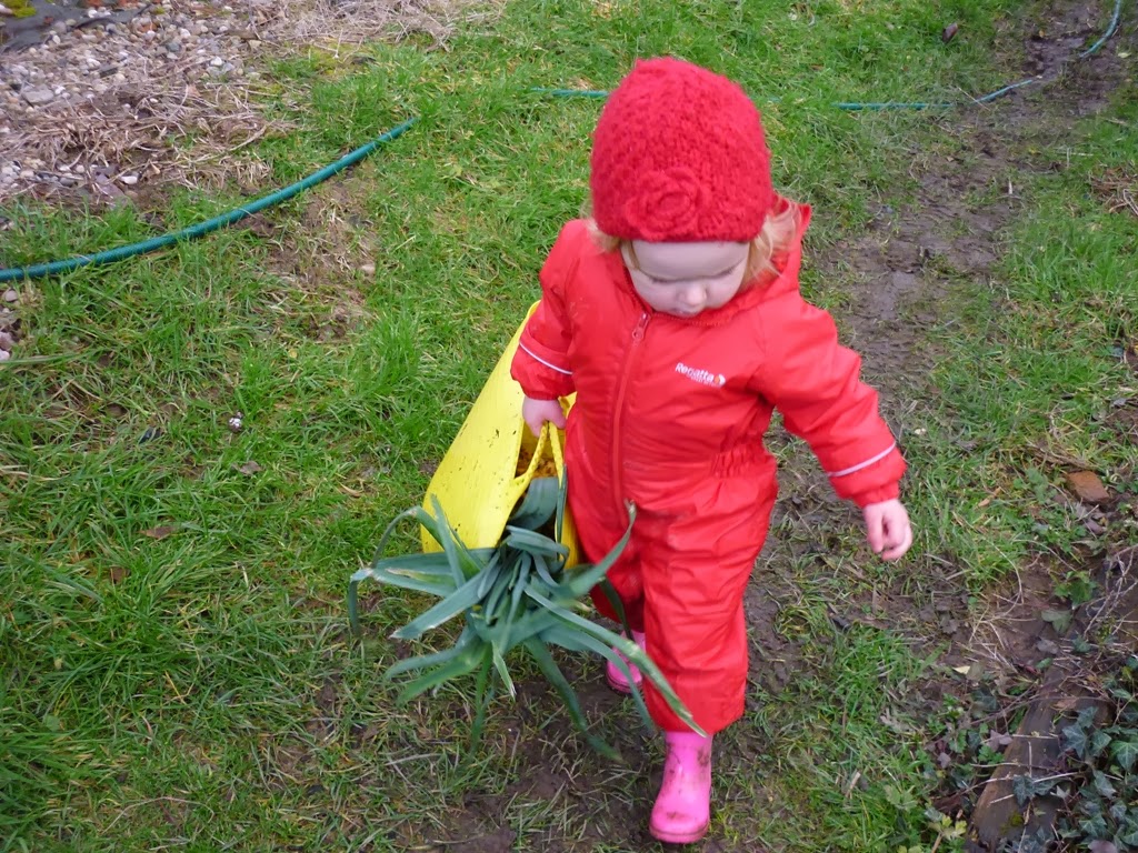 An English Homestead Helping Daddy