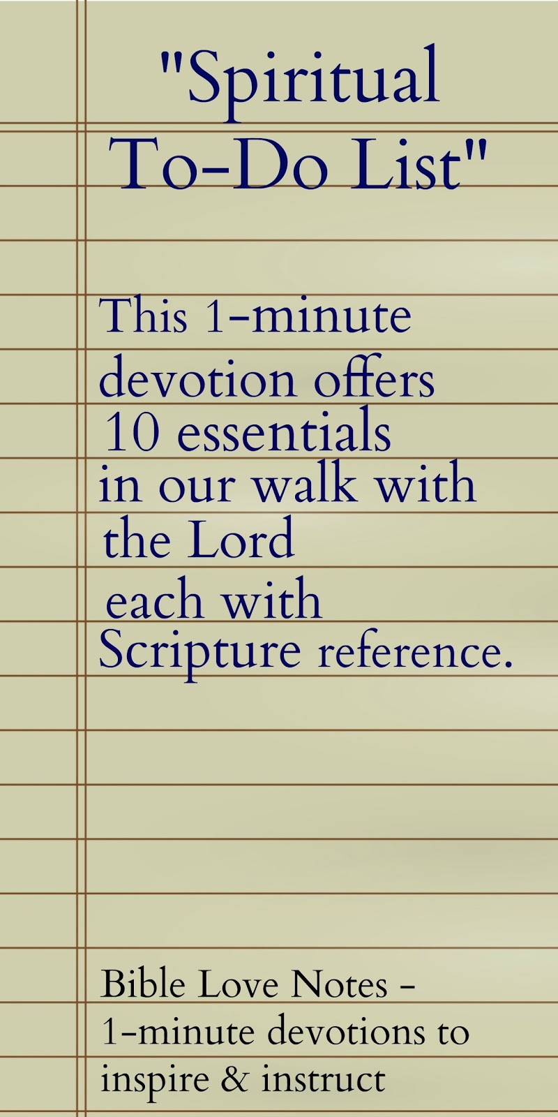 1-Minute Bible Love Notes: Every Christian's To Do List