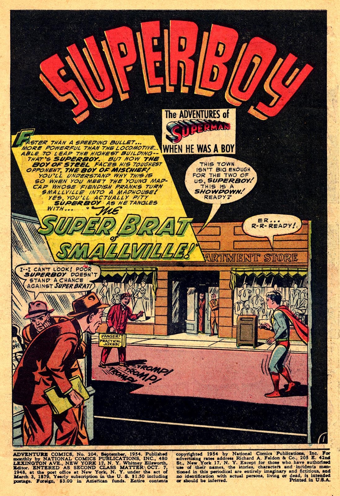 Days of Adventure: Adventure Comics # 201, September, 1954