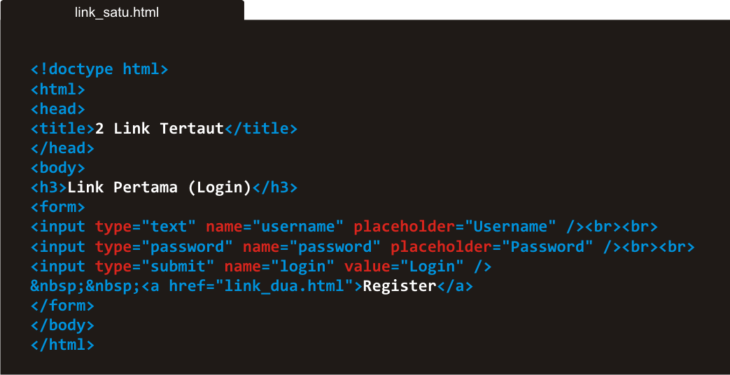 Membuat Link Tertaut HTML