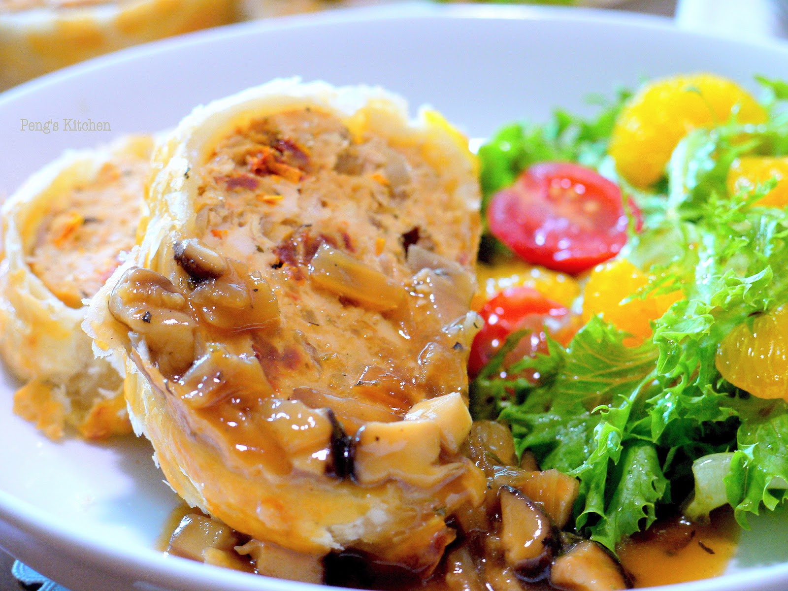 Peng's Kitchen: Marmite Chicken Roll in Puff Pastry