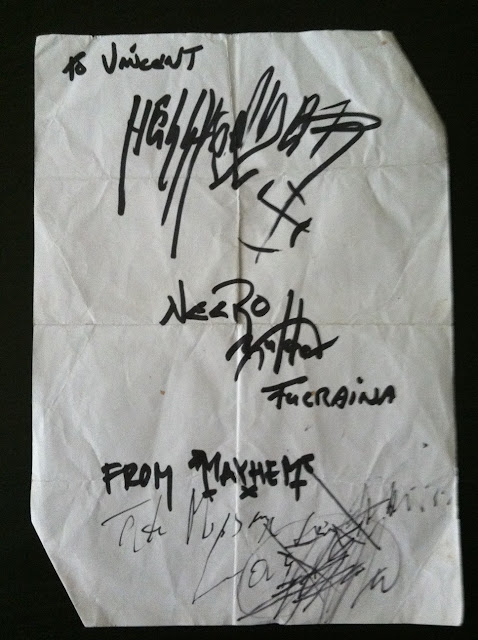 Black Metal Museum: Mayhem autographs