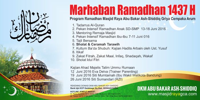 Program Ramadhan Masjid Raya Abu Bakar Ash-Shiddiq GCA - Masjid Abu ...