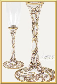 Diamond and Crystal Champagne Toasting Flutes