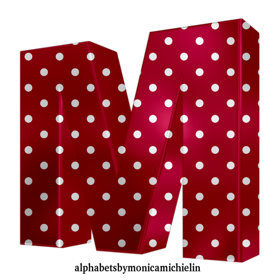 M. Michielin Alphabets: ALFABETO VERMELHO DE BOLINHAS, RED POLKA DOTS ...
