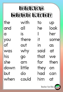 Teacher Fun Files: Dolch Sight Words Chart