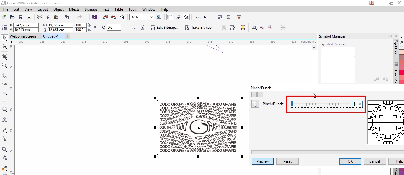 Cara menggunakan efek PINCH / PUNCH Pada CorelDRAW - Biologizone