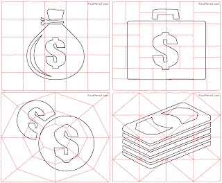 Four grid: Free printable Money grid line drawing worksheet/activity ...