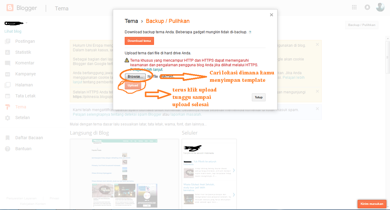 Cara Mengubah Template Blog dan Tips Memilih Template Blog
