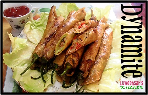 Tagalog Kitchen: Chili Lumpia..Dynamite Stick