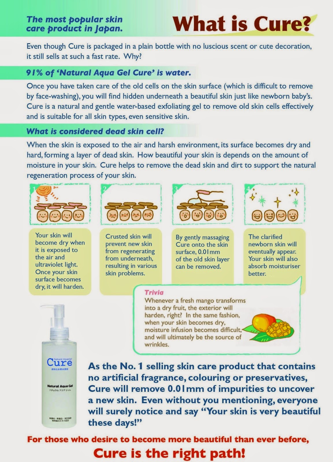 CURE natural aqua gel - Japans No 1 exfoliator - Kbeauty Bee