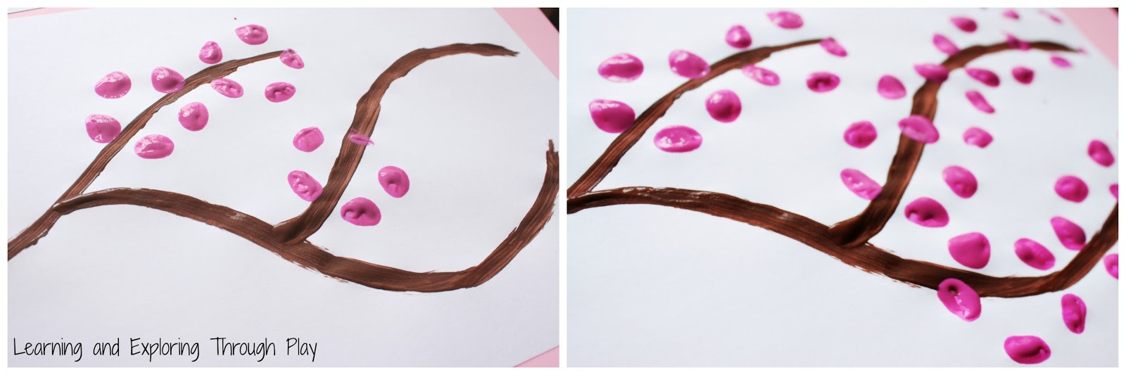 Learning and Exploring Through Play: Cherry Blossom Spring Art for Kids