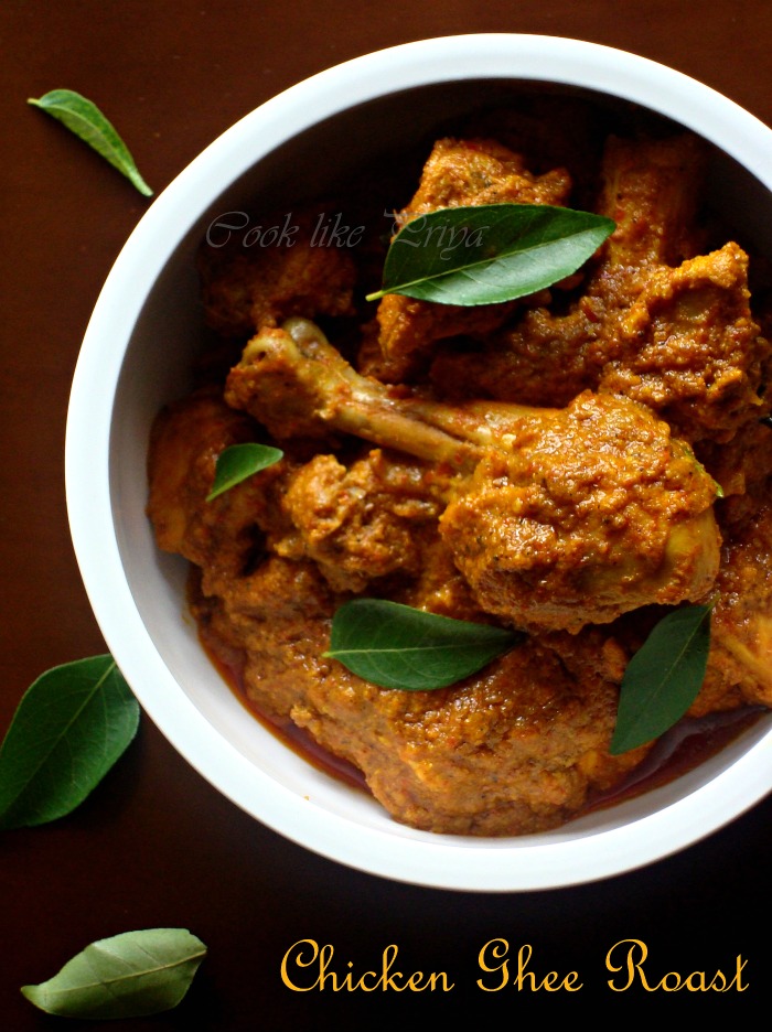 Cook like Priya: Chicken Ghee Roast | Spicy Chicken Side Recipe ...