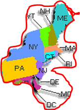Map Of The Northeast Region