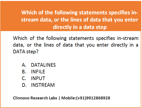 Clinnovo News: Which of the following statements specifies in-stream ...