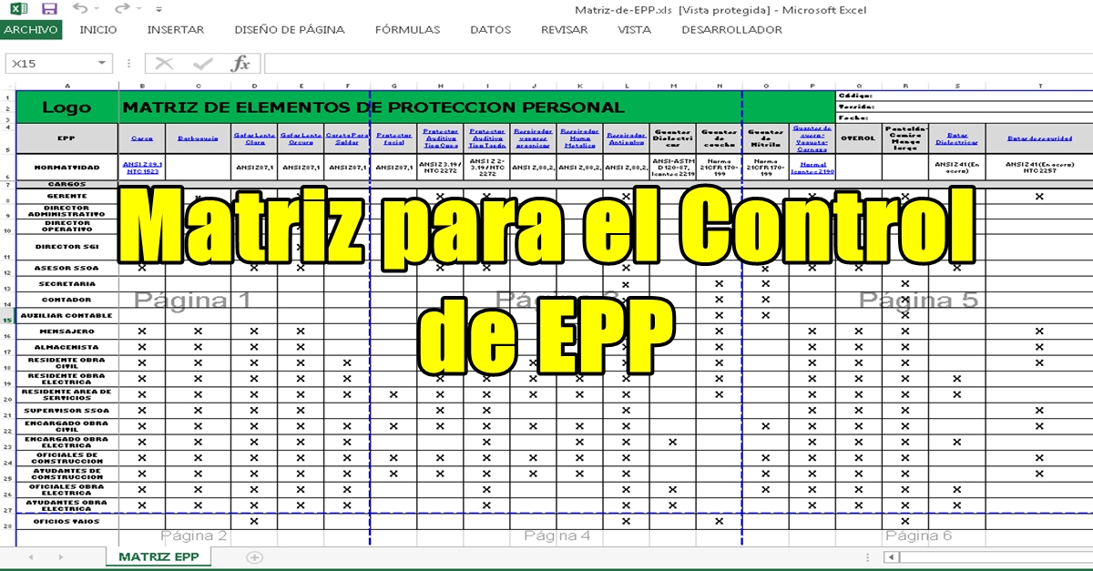 Matriz para el Control de EPP Completo. ~ INGENIERIA CIVIL