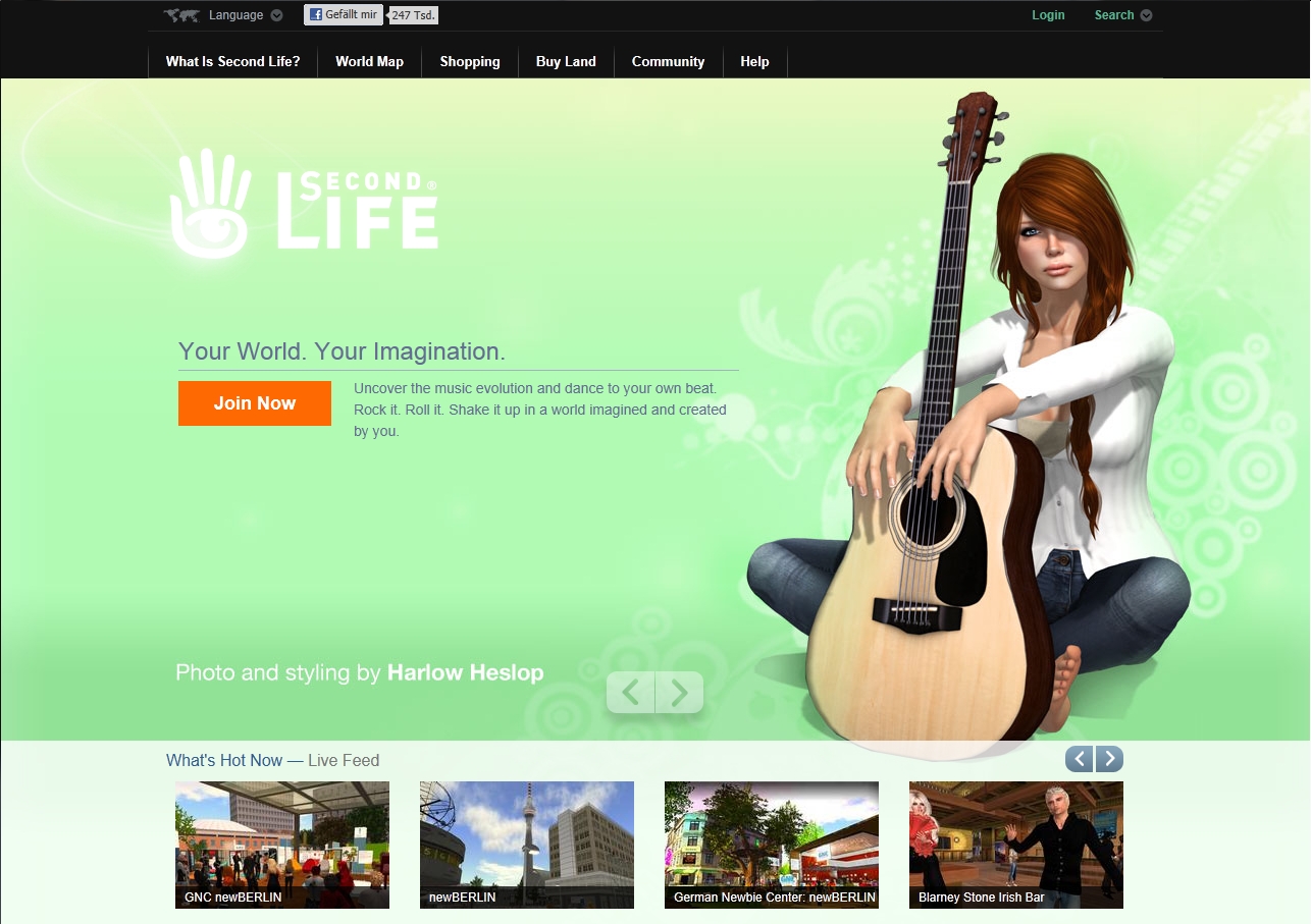 Echt Virtuell: Neue Bilder auf Second Life Homepage
