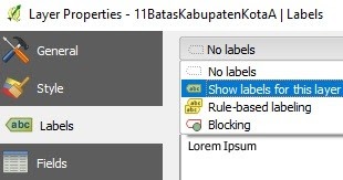 Informasi Gis Dan IT: Membuat Labels atau Penamaan di Peta