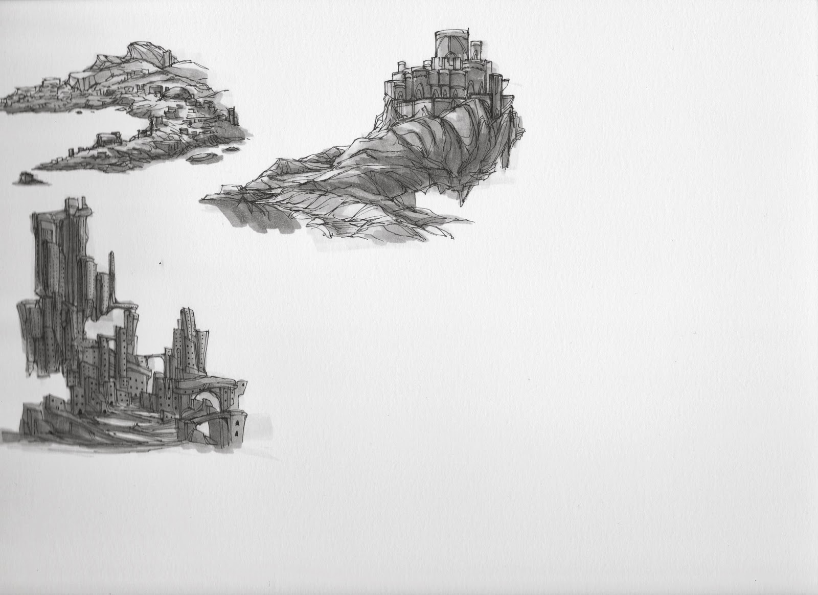 Sainez Art: Environment Pen & Marker Sketches