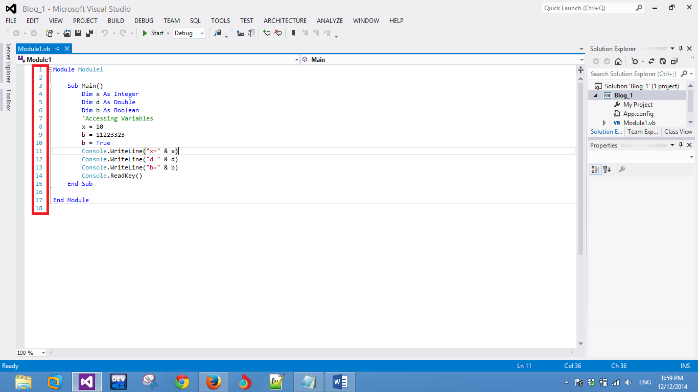 Microsoft Visual Studio V2012: Display Line Numbers in the Text Editor ...