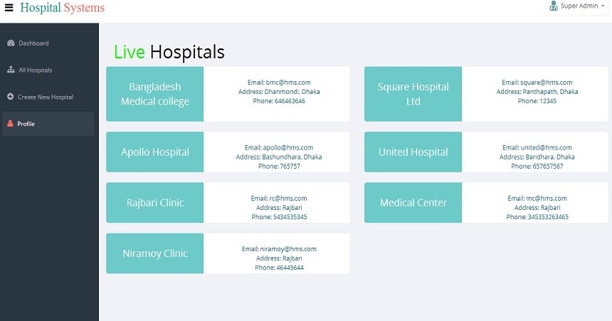 Multi Hospital Management System - Amason Communications
