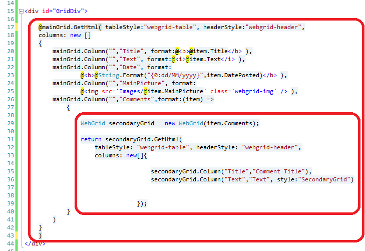The Asp Mvc Club Step By Step How To Create A Nested Webgrid In Mvc 4 In 10 Minutes