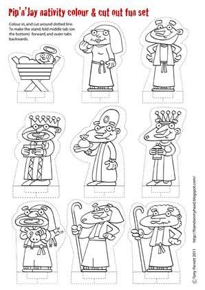 Friends in my head: Nativity colour and cut out fun set