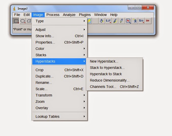 My imageJ: เครื่องมือ Stacks Menu with ImageJ