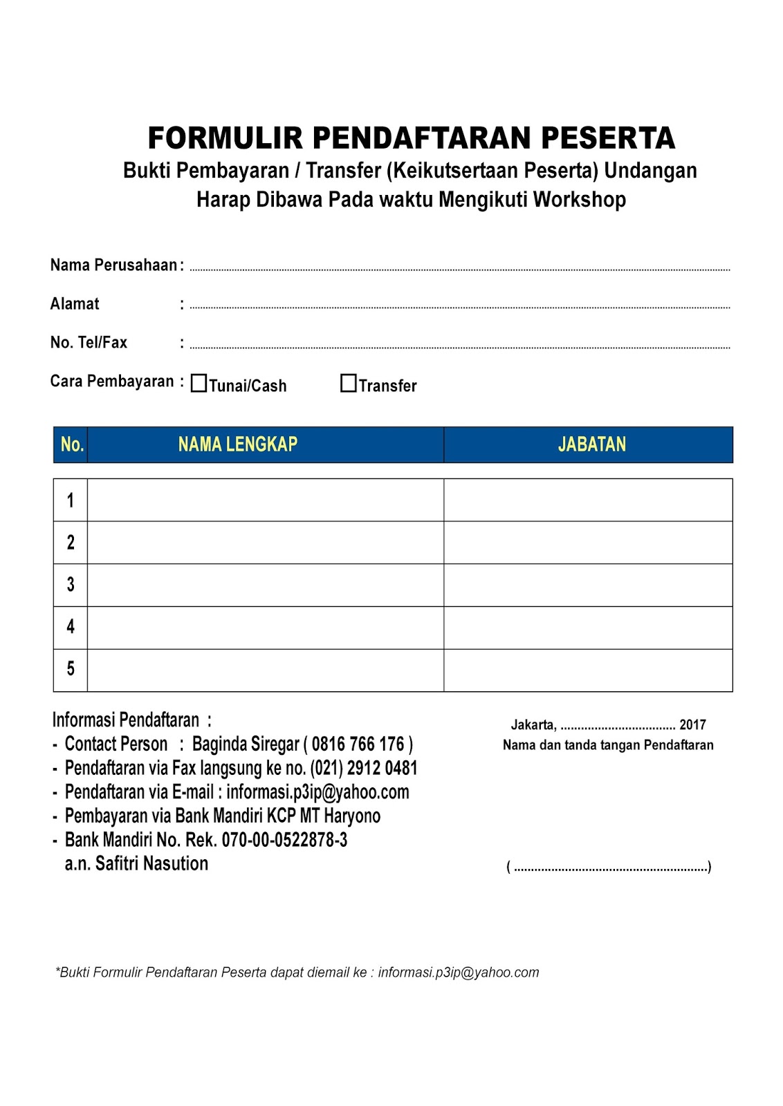 p3ip-informasi: FORMULIR PENDAFTARAN