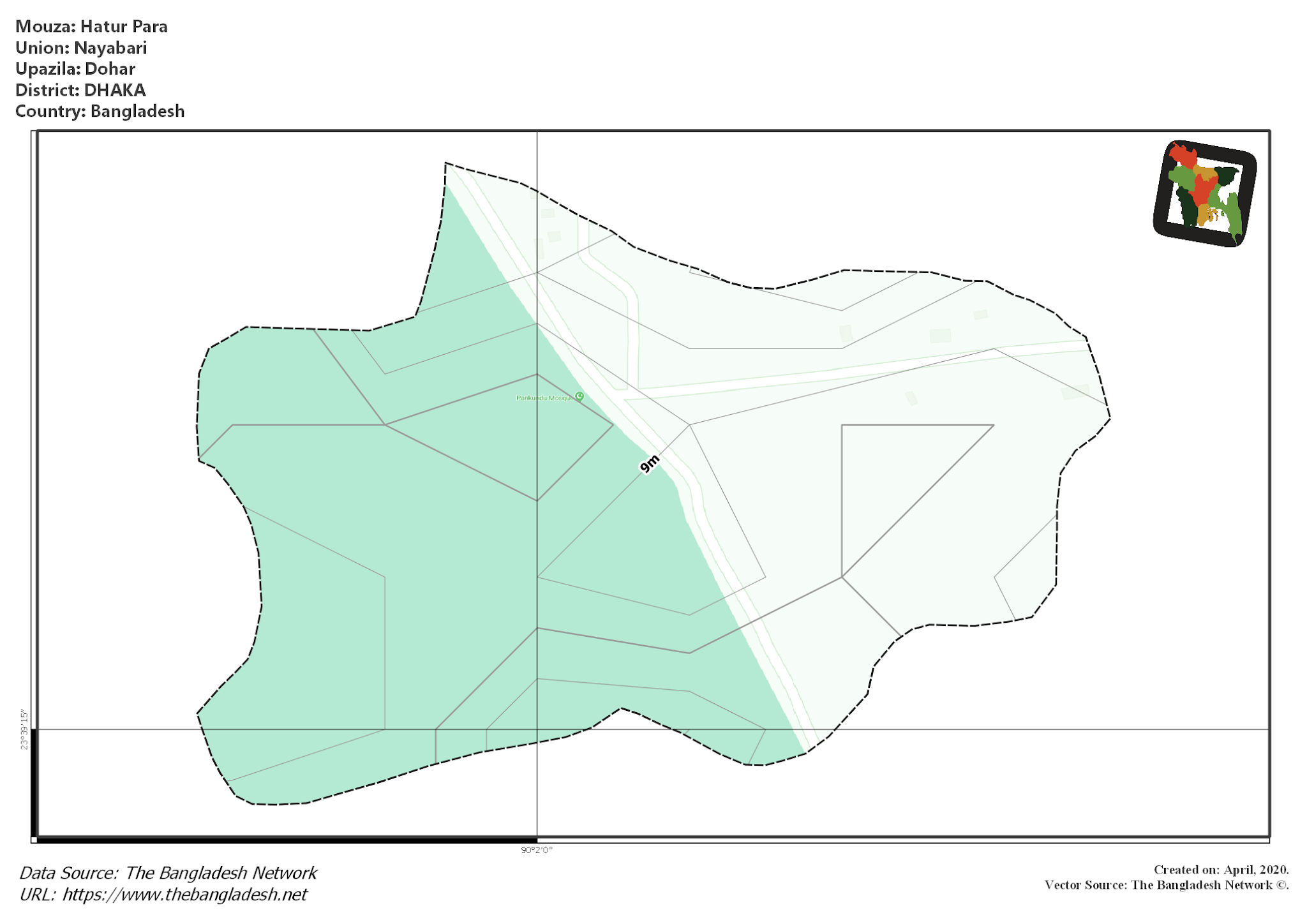 Map of Hatur Para Mouza, Dohar, Dhaka