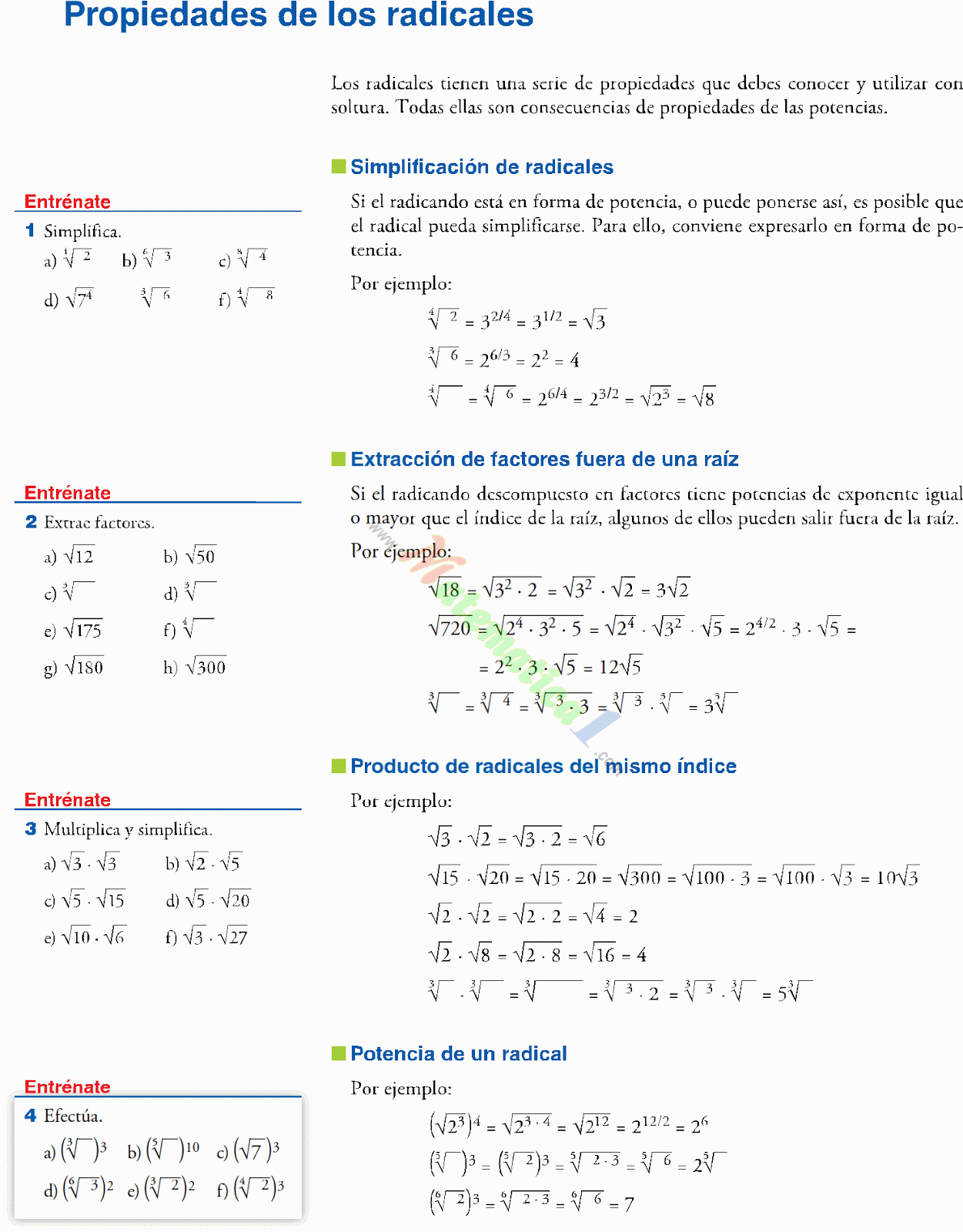 RAÍCES Y RADICALES EJERCICIOS RESUELTOS DE SECUNDARIA PDF