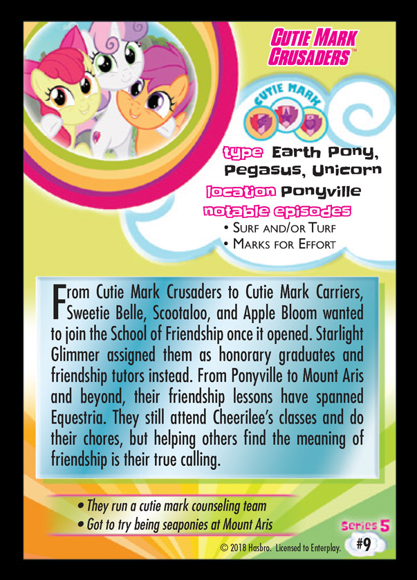 My Little Pony Cutie Mark Crusaders Series 5 Trading Card | MLP Merch