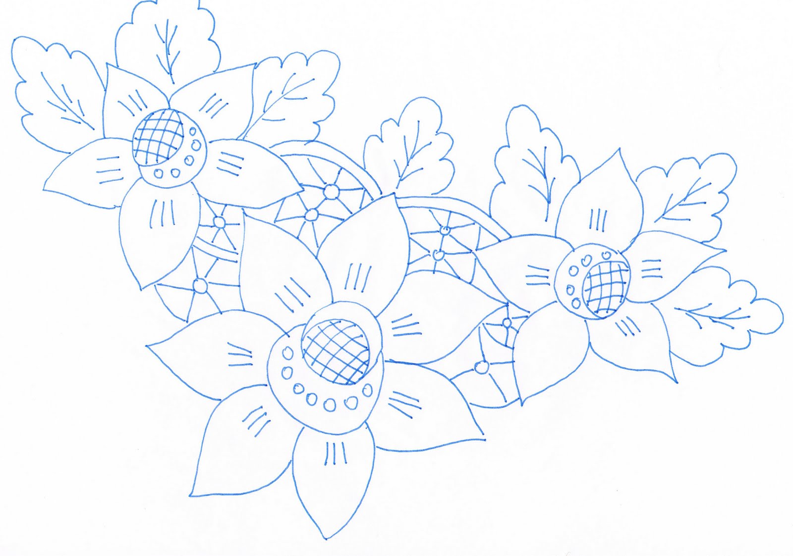 sweet carrot: 109# Haft richelieu -wzór kwiatowy