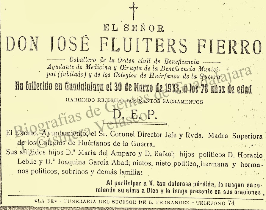 BIOGRAFIAS DE GENTES DE GUADALAJARA: JOSÉ FLUITERS FIERRO