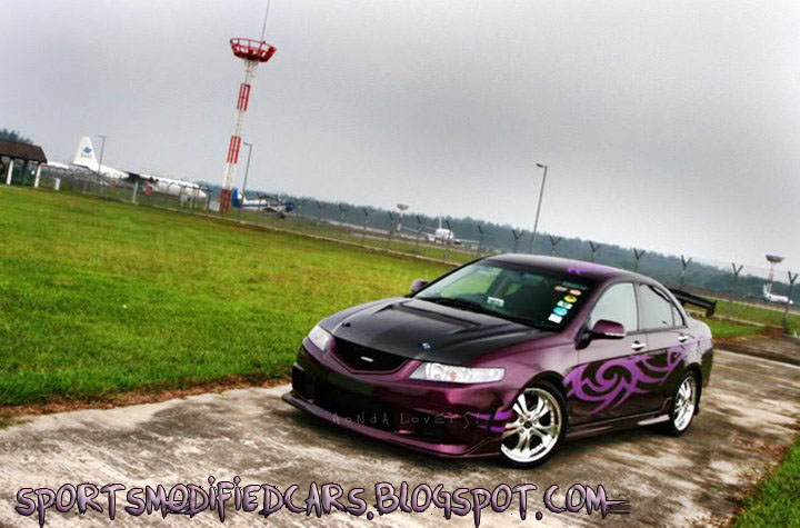 Modified Honda Accord Purple With Black Hood ~ Sports & Modified Cars