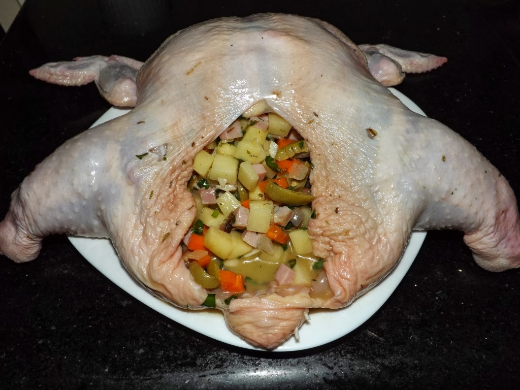 Já fiz: Frango Recheado com Batatas