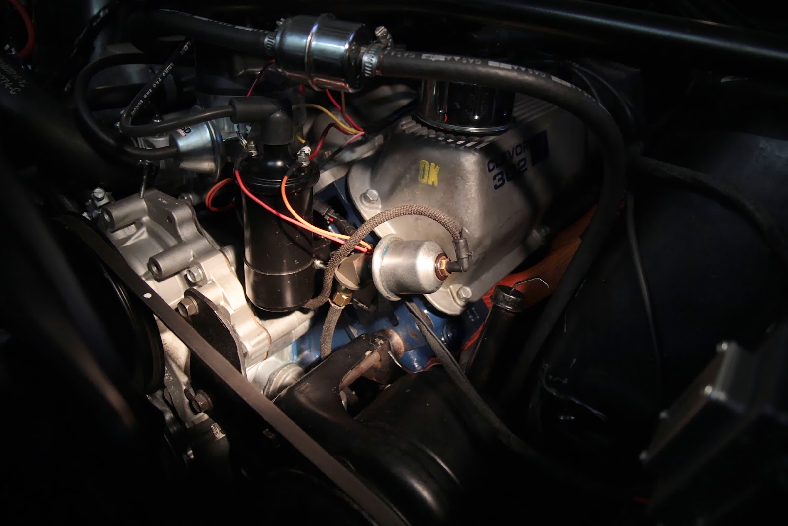 1970 Mustang Plain Jane Sleeper: The New Engine bay