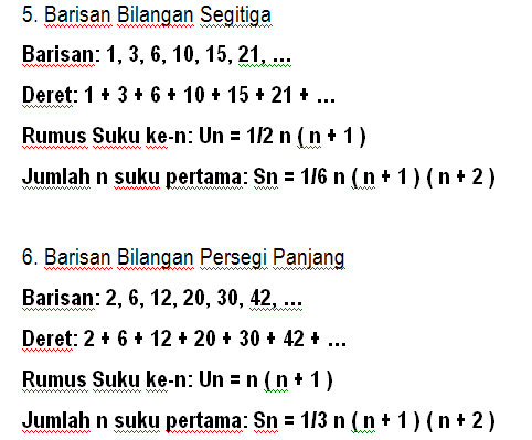 RUMUS BARISAN DAN DERET BILANGAN - MATEMATIKA