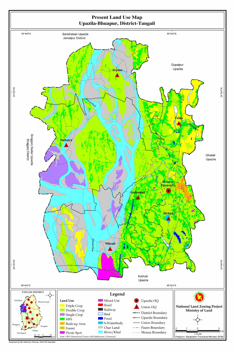 Mouza & Land Use Maps of Bhuapur Upazila, Tangail, Bangladesh - Tourism ...