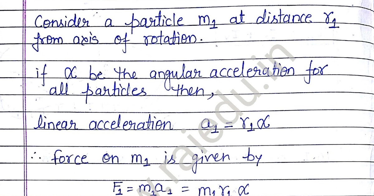 Relation between torque and moment of inertia Relation between torque and moment of inertia