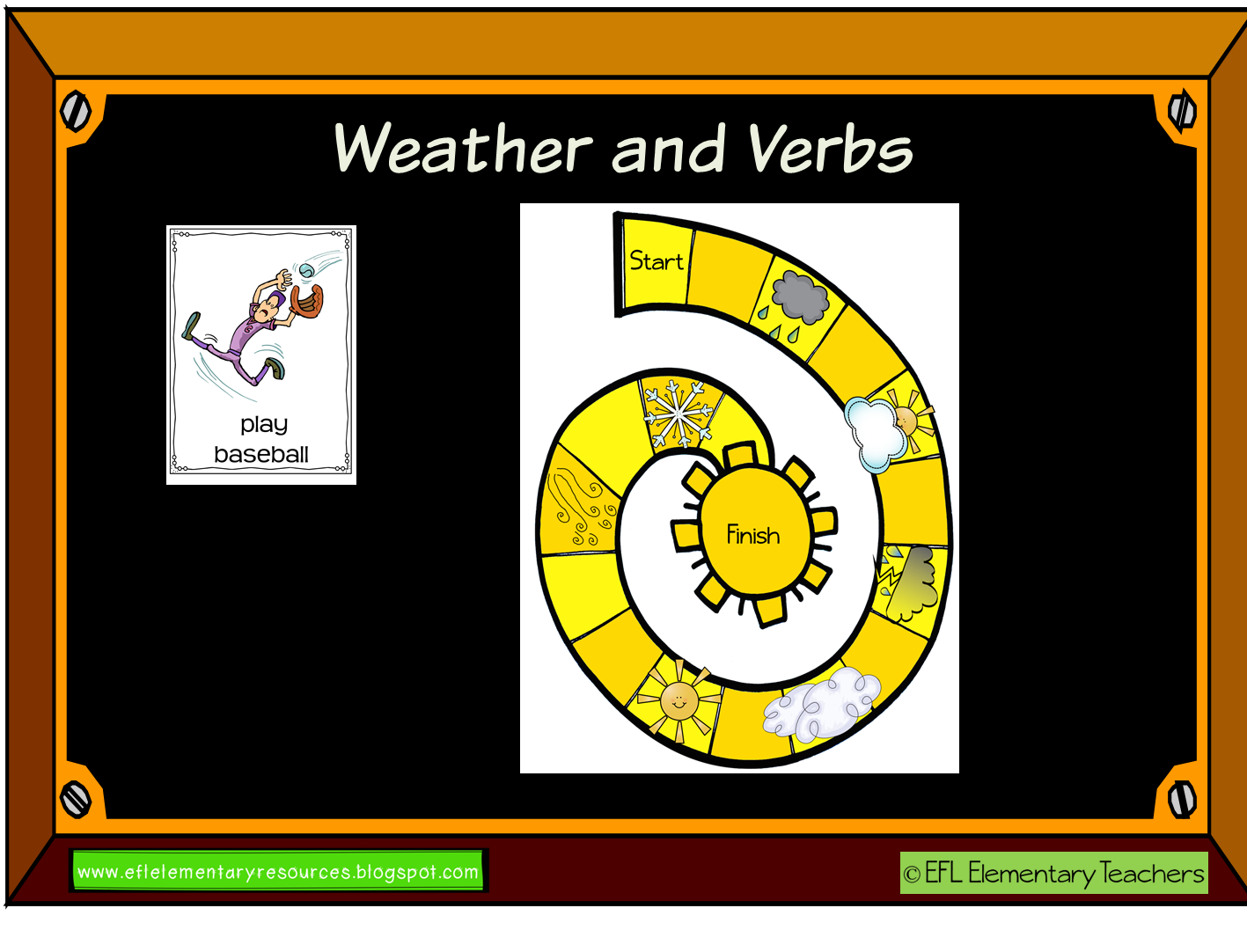 EFL Elementary Teachers: ESL Weather and Action Verbs